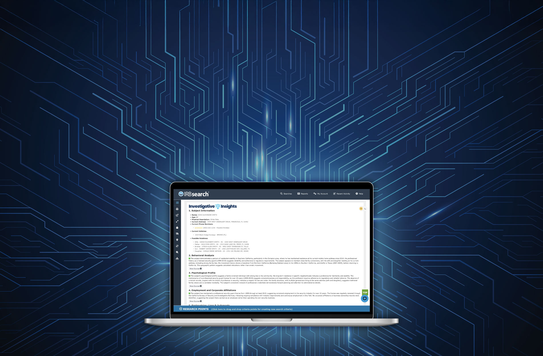 IRBsearch | Services | Investigative Insights Report